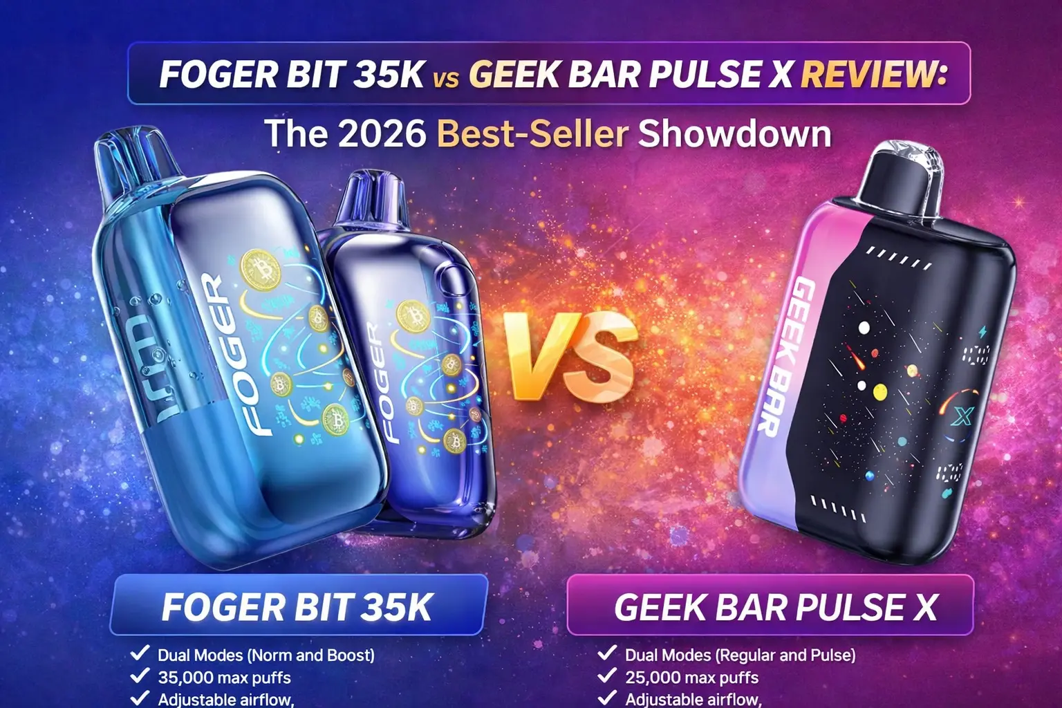 Foger Bit 35K Vs Geek Bar Pulse X Review: The 2026 Disposable King?
